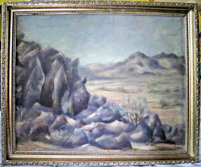 William S. Loughran (1901-1969) Oil on Canvas Painting "Arizona Desert ...