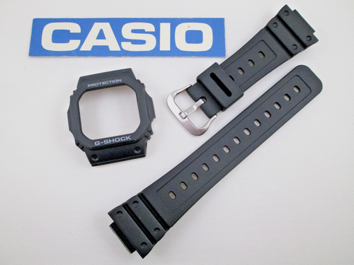 Genuine Casio G-Shock G-5600E GWM-5600 GWM-5610 black resin watch band ...