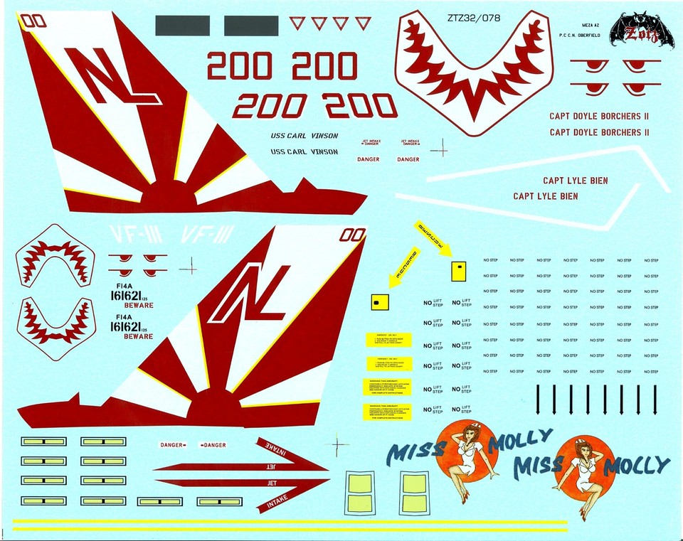 Zotz Decals 1/32 GRUMMAN F-14A TOMCAT VF-111 VF-213 and VF-21 | eBay