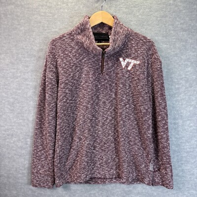 Virginia Tech W’s S 1/4 Zip Mock Collar Pullover Fleece Jacket Logo ...