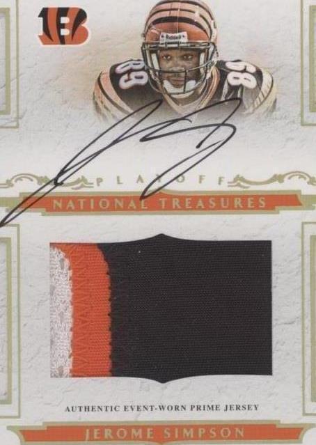 2008 Playoff National Treasures - Jerome Simpson #123 Rookie Jumbo Gold ...