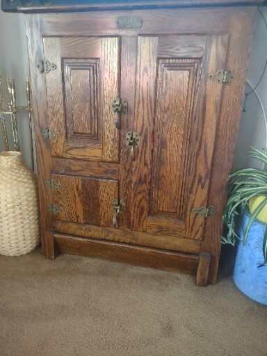 White Clad Vintage Oak Ice Box | eBay