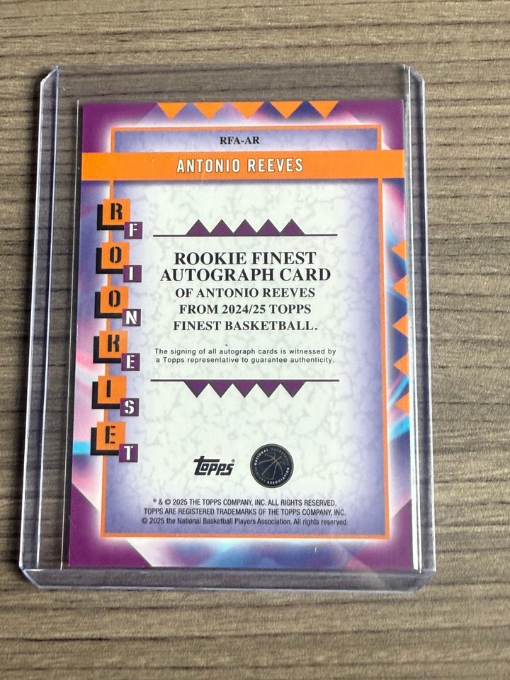 2025 Topps Finest Antonio Reeves Rookie Finest Orange Auto /50 | eBay