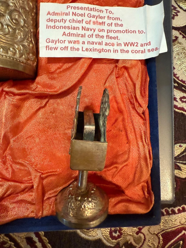 Antique Engraved presentation set from the Indonesian Navy toAdmiral ...