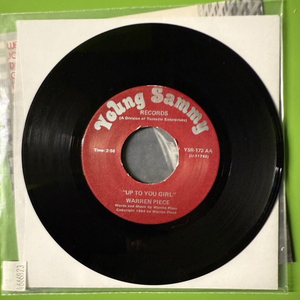 Warren Piece ‎– Up To You Girl 7” Vinyl Power Pop 1984 Mod 45 Rare ...
