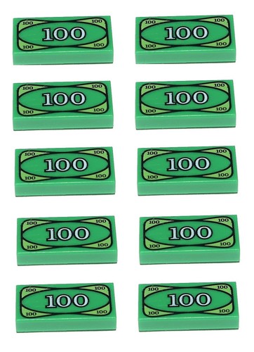 ☀️NEW Lego Batman 10 Green Money Tile City $100 Dollar Bill Bank Cash ...