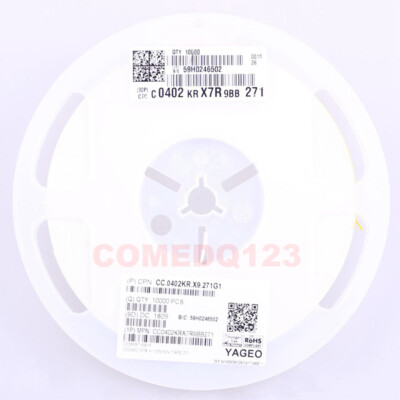 10000PCS/Reel 0402 270pF 50V X7R ±10% CC0402KRX7R9BB271 YAGEO Ceramic ...