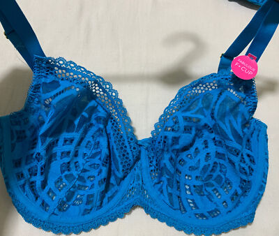 M&S BOUTIQUE JOY LACE UNDERWIRED, NON PADDED FULL CUP Bra In TURQUOISE ...