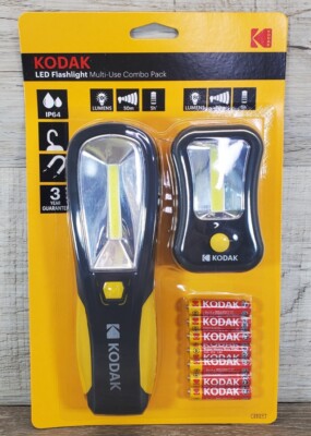 Kodak LED Flashlights Combo Pack Water & Dust Resistant Hanging Hooks ...