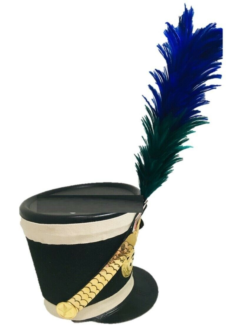 DGH® Napoleon Napoleonic White Shako Hat+Blue & Green Plume 1806 Model ...
