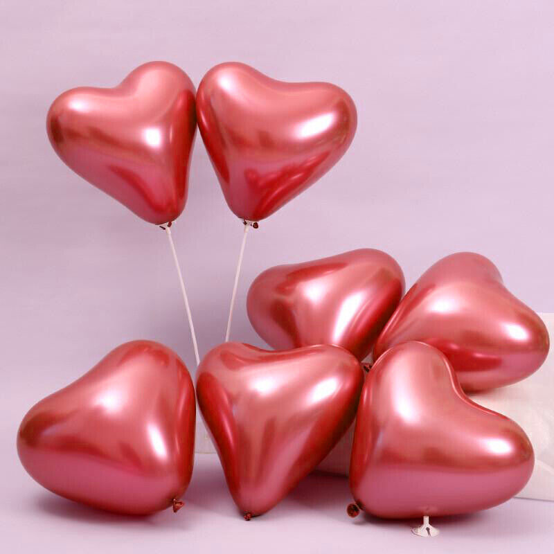 100 LOVE HEART SHAPE BALLOONS Wedding Party Romantic Baloon Birthday ...