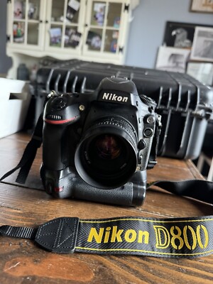Nikon d800 camera with 50mm 1.8g Nikon lens w/ battery charger & grip ...