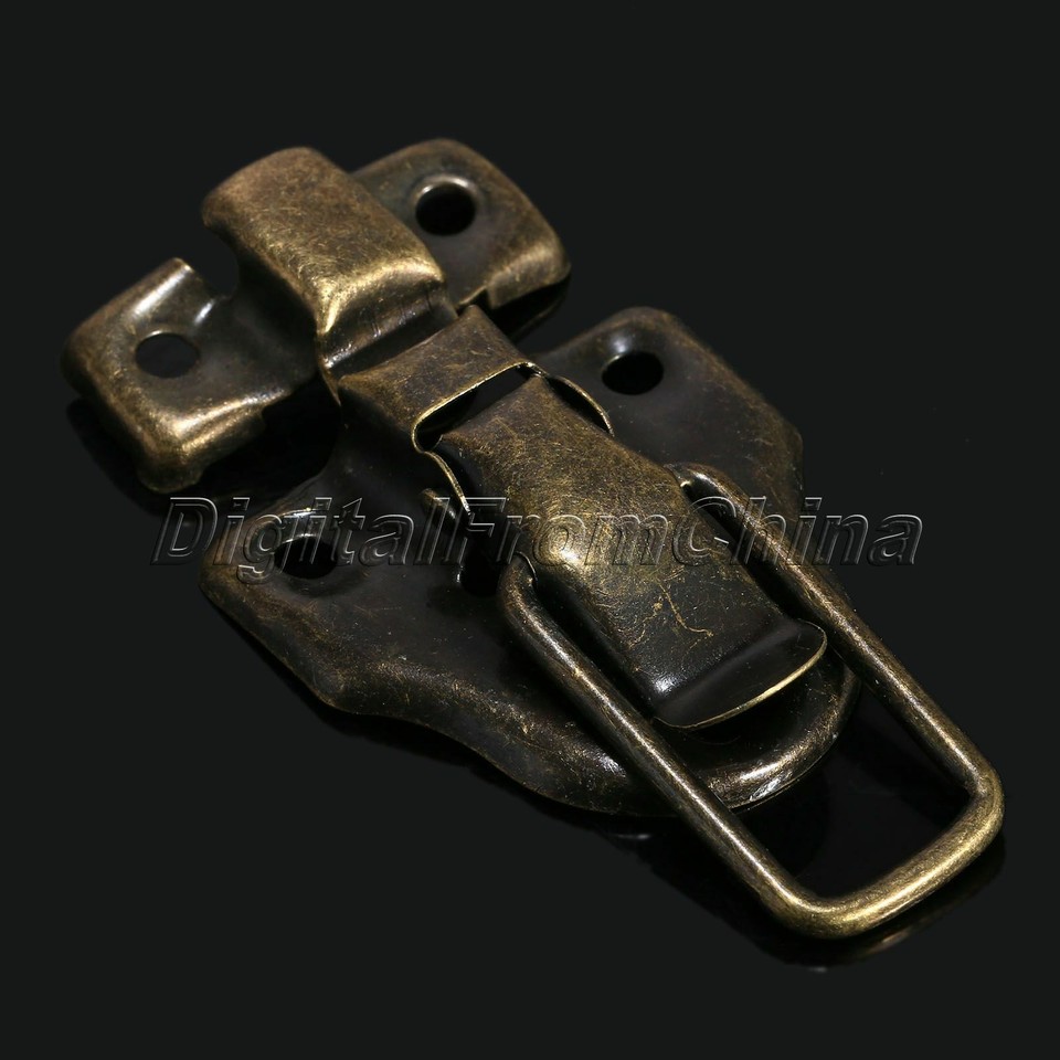 4X Antique Bress Jewelry Box Suitcase Case Buckles Toggle Hasp Latch ...