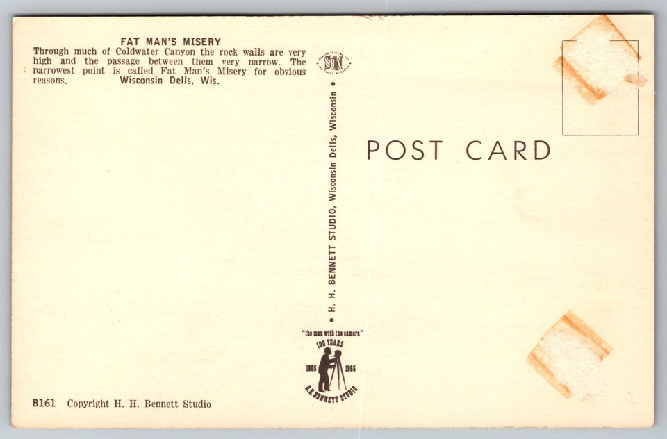 Postcard Fat Man's Misery Coldwater Canyon Wisconsin Dells WI VTG c1960 ...