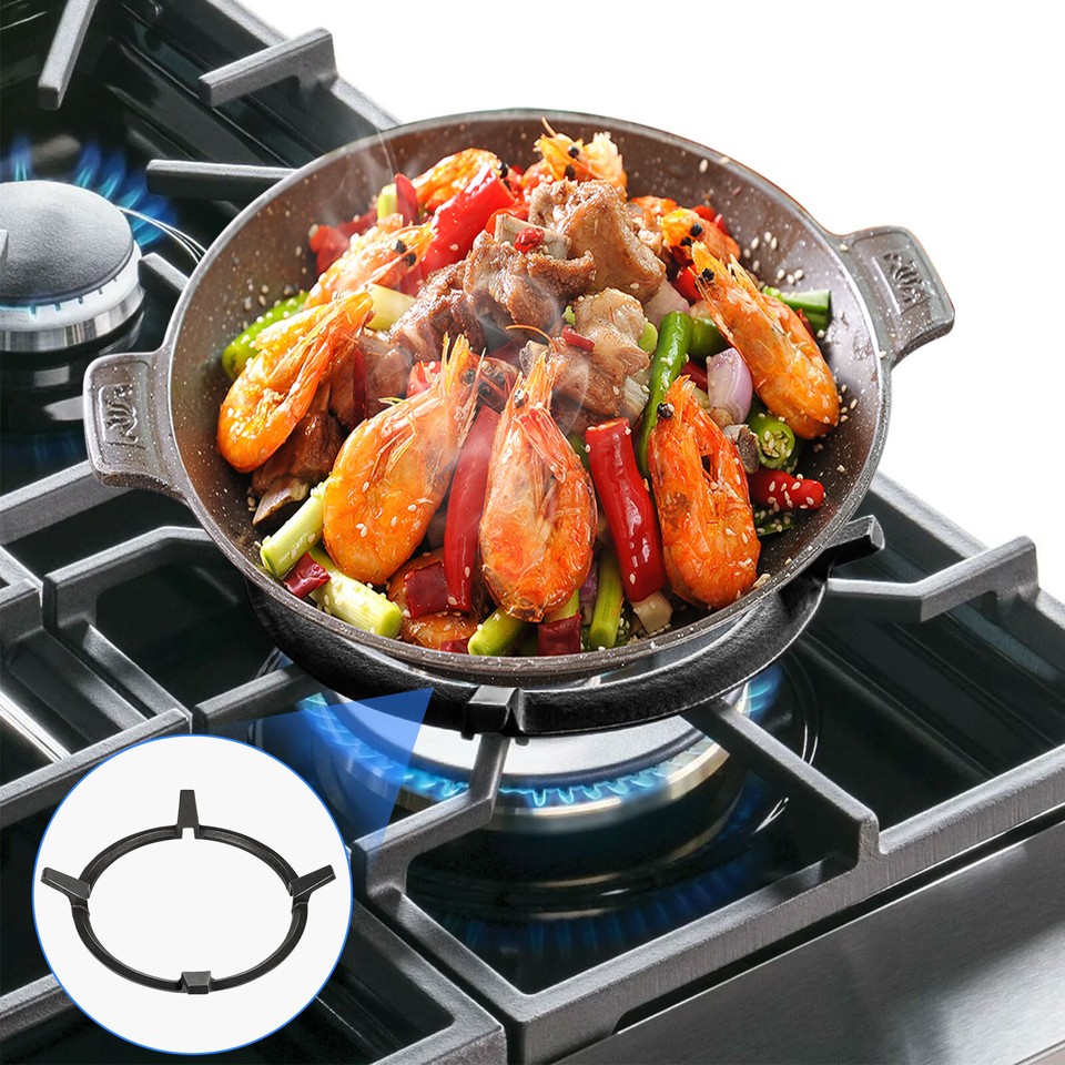 8.4'' Wok Ring Non-slip Black Cast Iron Stove Stand for Kitchen Wok ...
