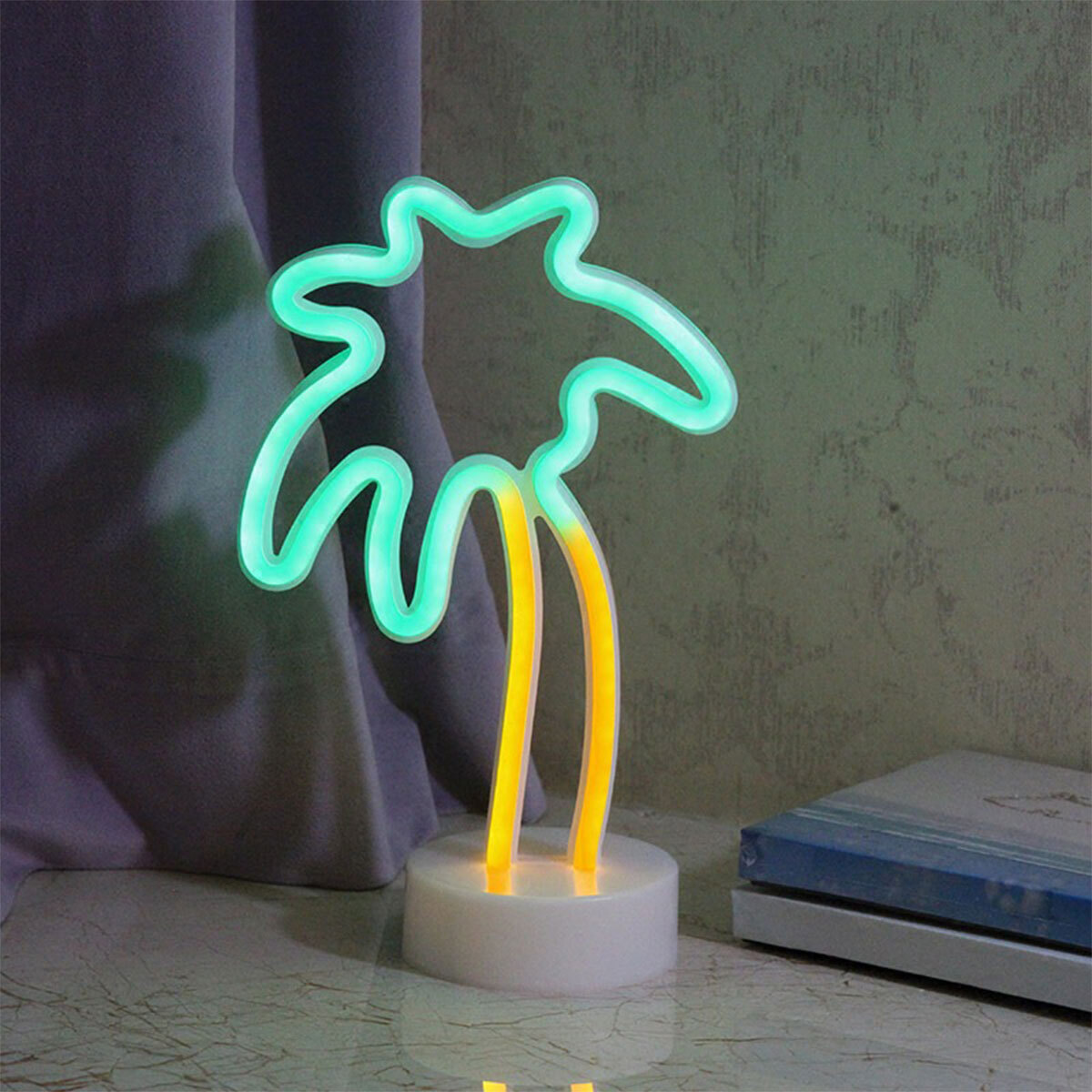 Palm Tree Neon Lights LED Coconut Tree Neon Night Light USB and Battery ...