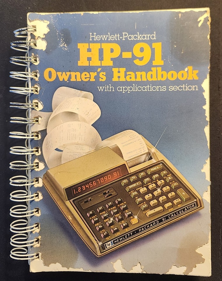 VINTAGE Hewlett Packard HP-91 Calculator w/ Case, Charger & Manual ...
