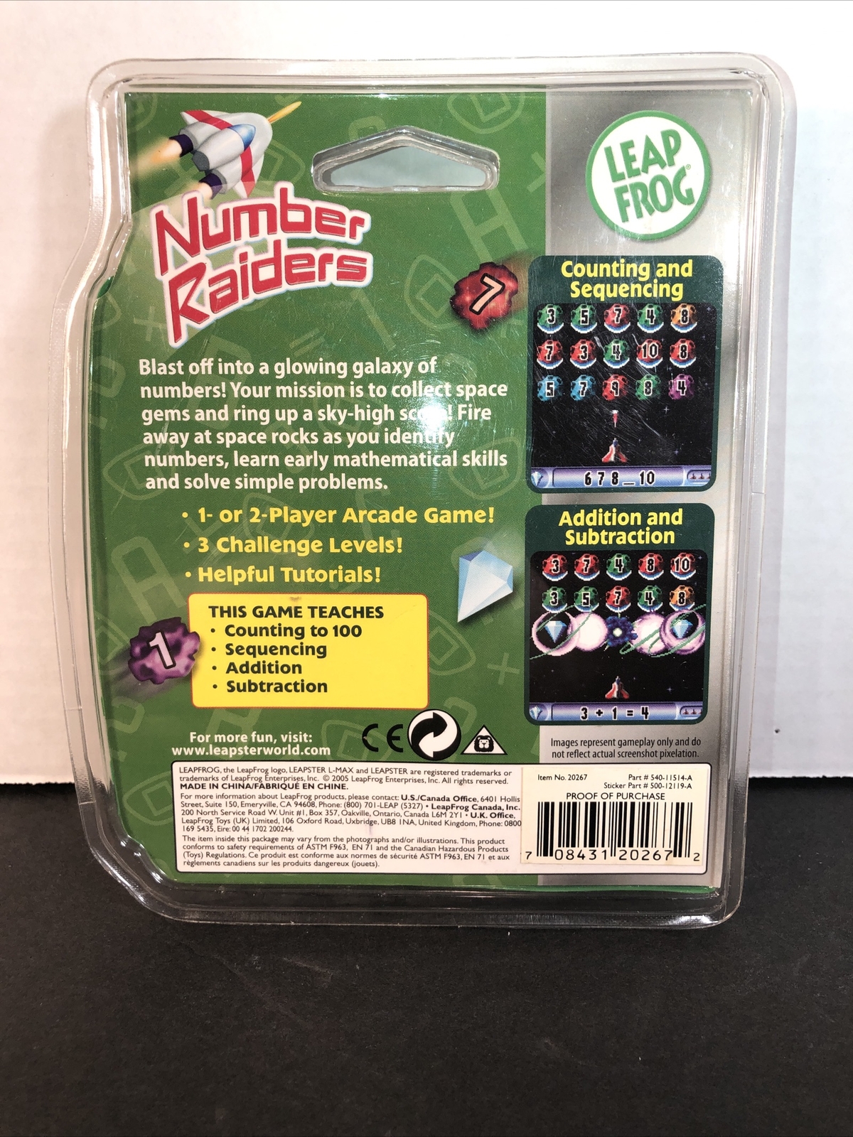 LeapFrog Leapster & L-max Compatible Number Raiders Educational Math ...