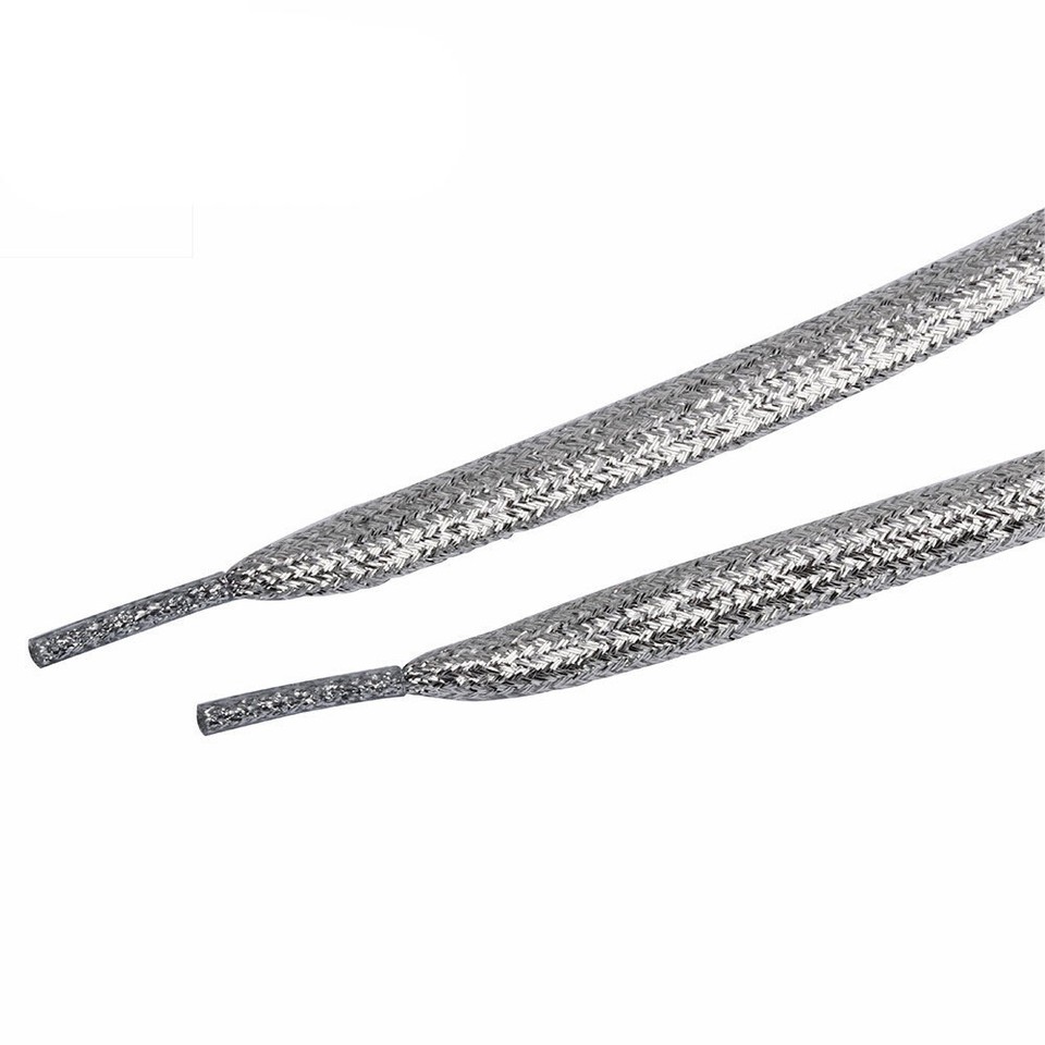 Shiny Gold Silver Shoelaces Sparkly Glitter Flat Shoelaces Shoe Laces ...