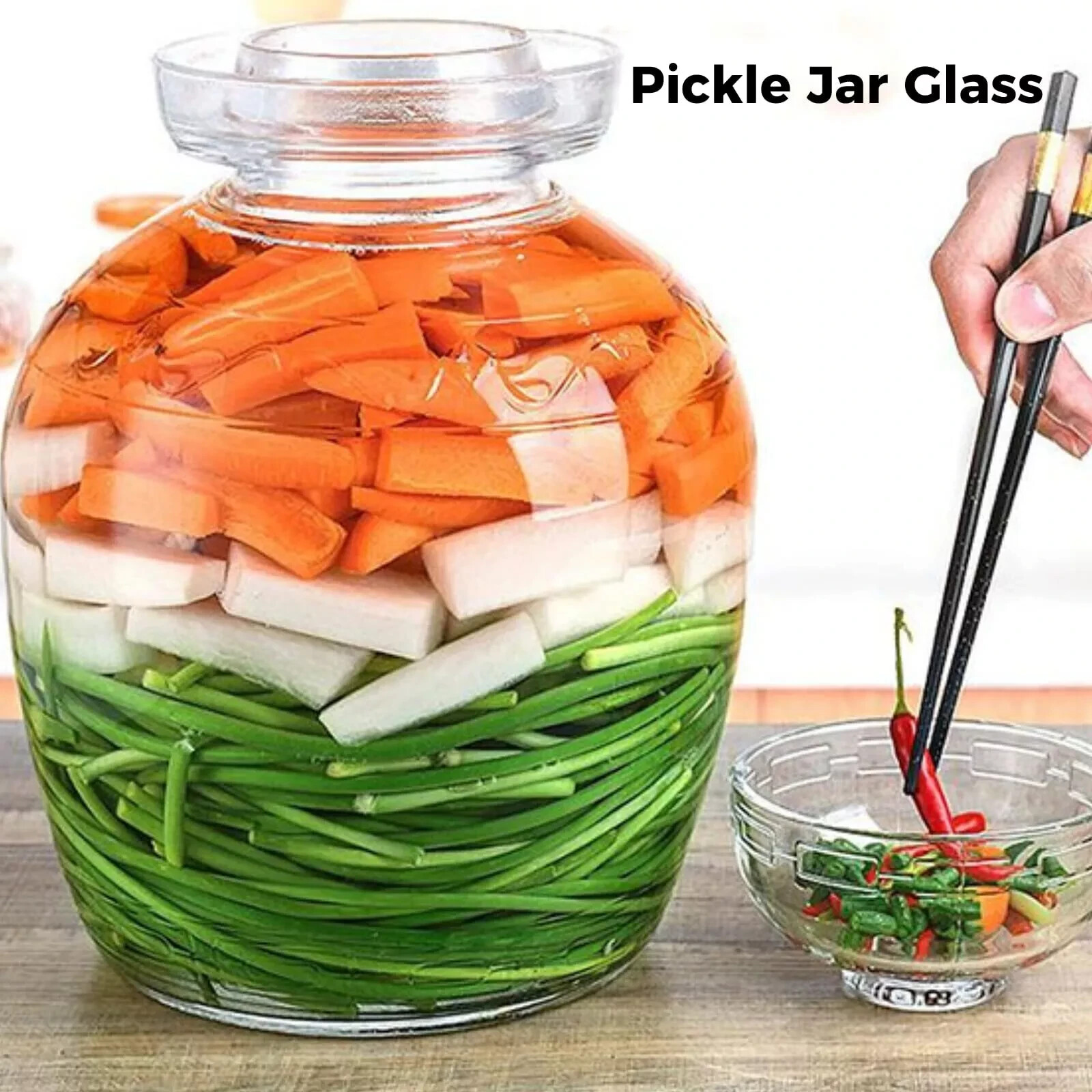 1.5L/2.5L/4.5L Glass Fermenting Jar Large Capacity Sealed Pickle Jar B ...