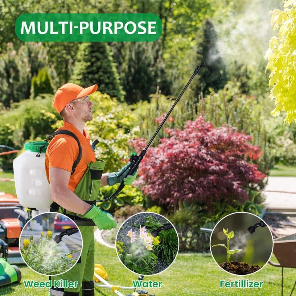 Backpack Sprayer 4 Gallon Weed Killer Insecticide Pump w/ Strap ...