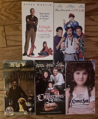 5 Lot VHS Kids Drama Curly Sue 3 Men Little LadyTwist Fate Christmas ...