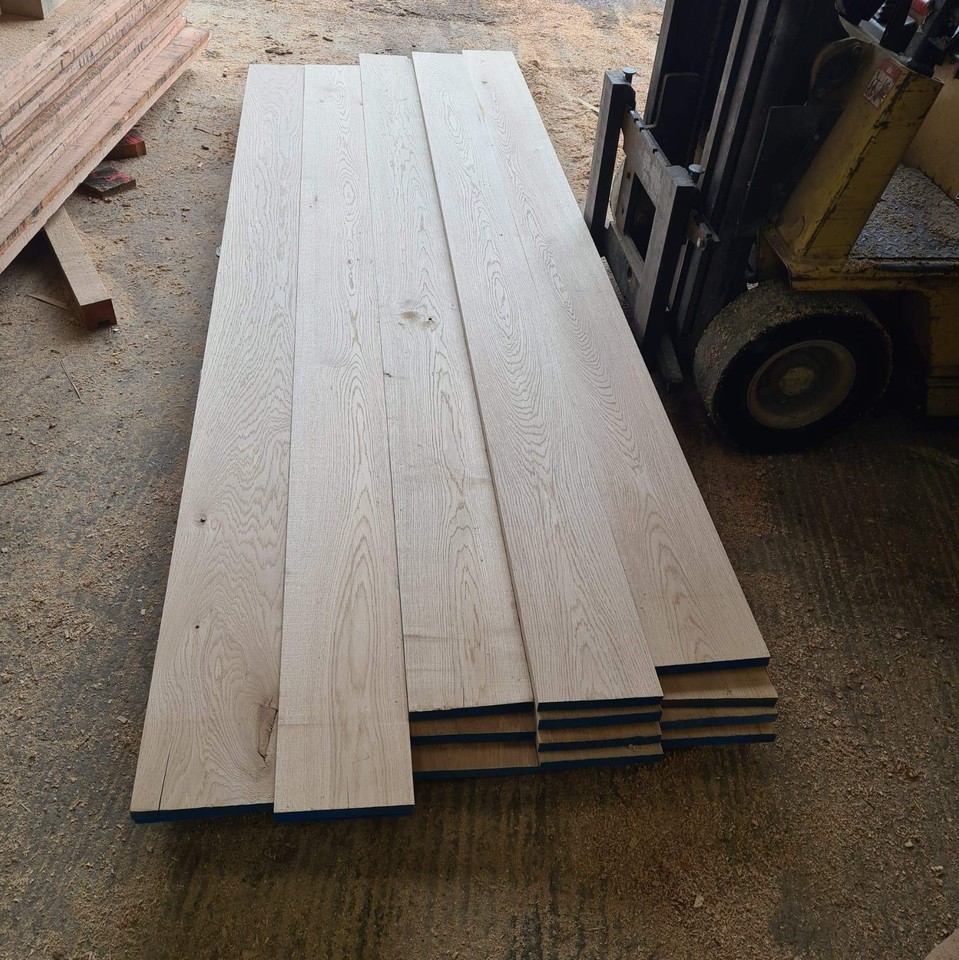 Solid Oak Floorboards 220mmx22mm Wide Untreated Unfinished Square Edge ...