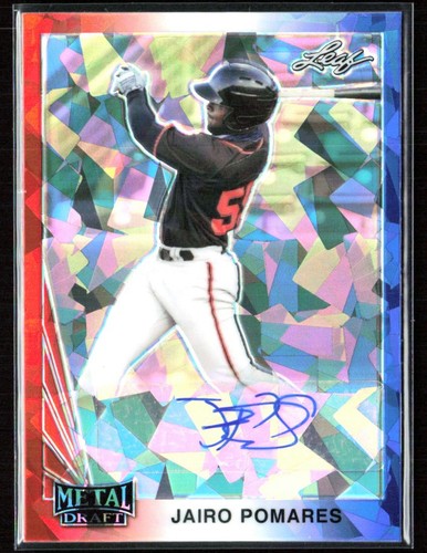 Jairo Pomares 2021 Leaf Metal Draft Red White Blue Crystals Auto /4 #LA ...