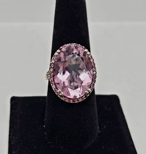 Rose Gold over Sterling Silver Chuck Clemency STS Pink Gemstone Ring ...