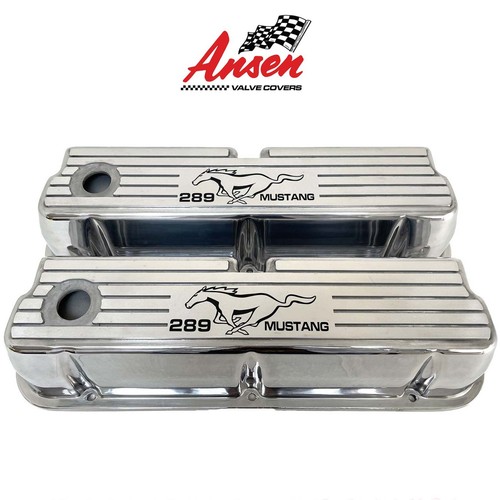 Ford Mustang 289, 351 Windsor Valve Covers, Wide Fin - Polished - Ansen ...
