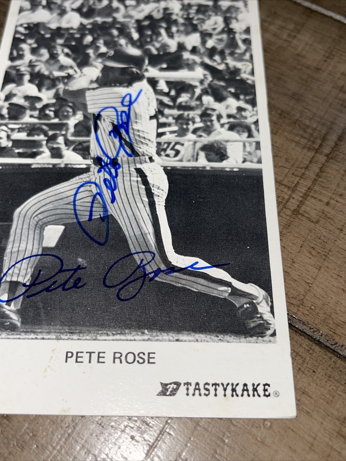 Pete Rose Autographed Signed Vintage 3.5x5.75 Tastykake Card Phillies ...