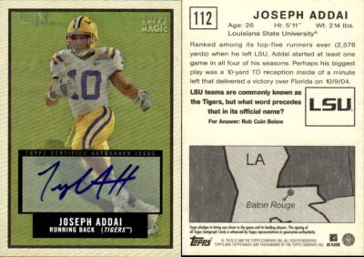 2009 Topps Magic Autographs #112 Joseph Addai/250*/250 - NM-MT | eBay
