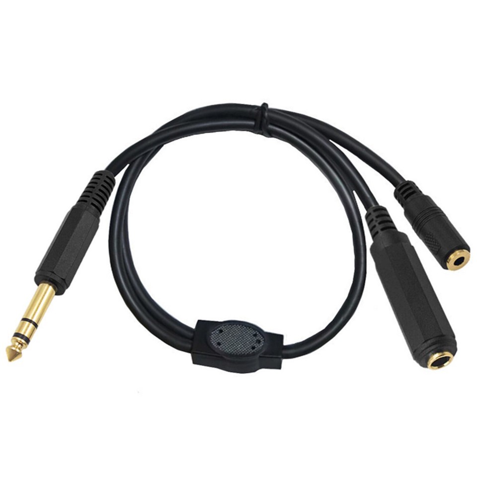 6.35mm Stereo Male to 3.5mm 6.35 Female Splitter Microphone Guitar ...