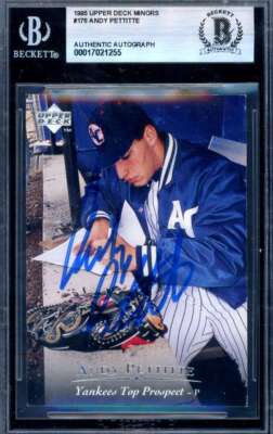 Andy Pettitte Beckett BAS Signed 1995 Upper Deck Minors Rookie ...