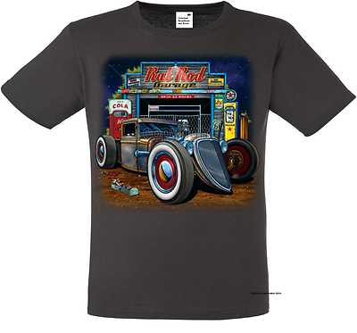 T-Shirt Grafite V8 Auto US Car Caldo Rod-& `50 Motivo Modello Rat Rod ...