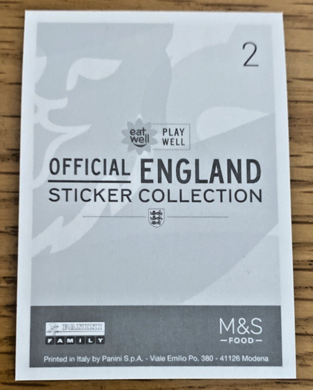 Panini M&S Official England Sticker Collection 2026 - 50 x Stickers ...