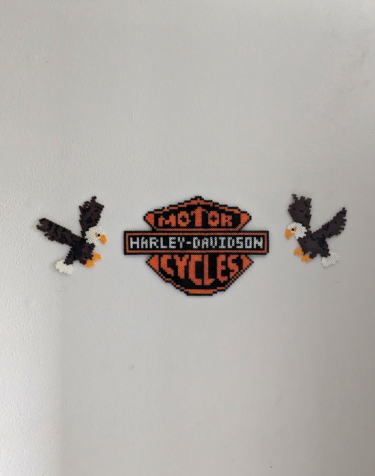 Harley Davidson And Eagles Perler Bead Pixel Wall Art (Set of 3) | eBay