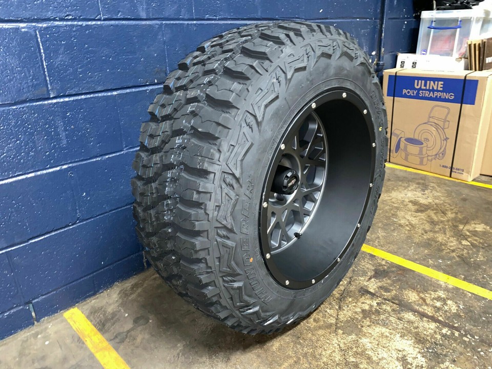 20x12 Vision Rocker 35" MT Wheels & Tires Package 8x6.5 Dodge Ram 2500 ...
