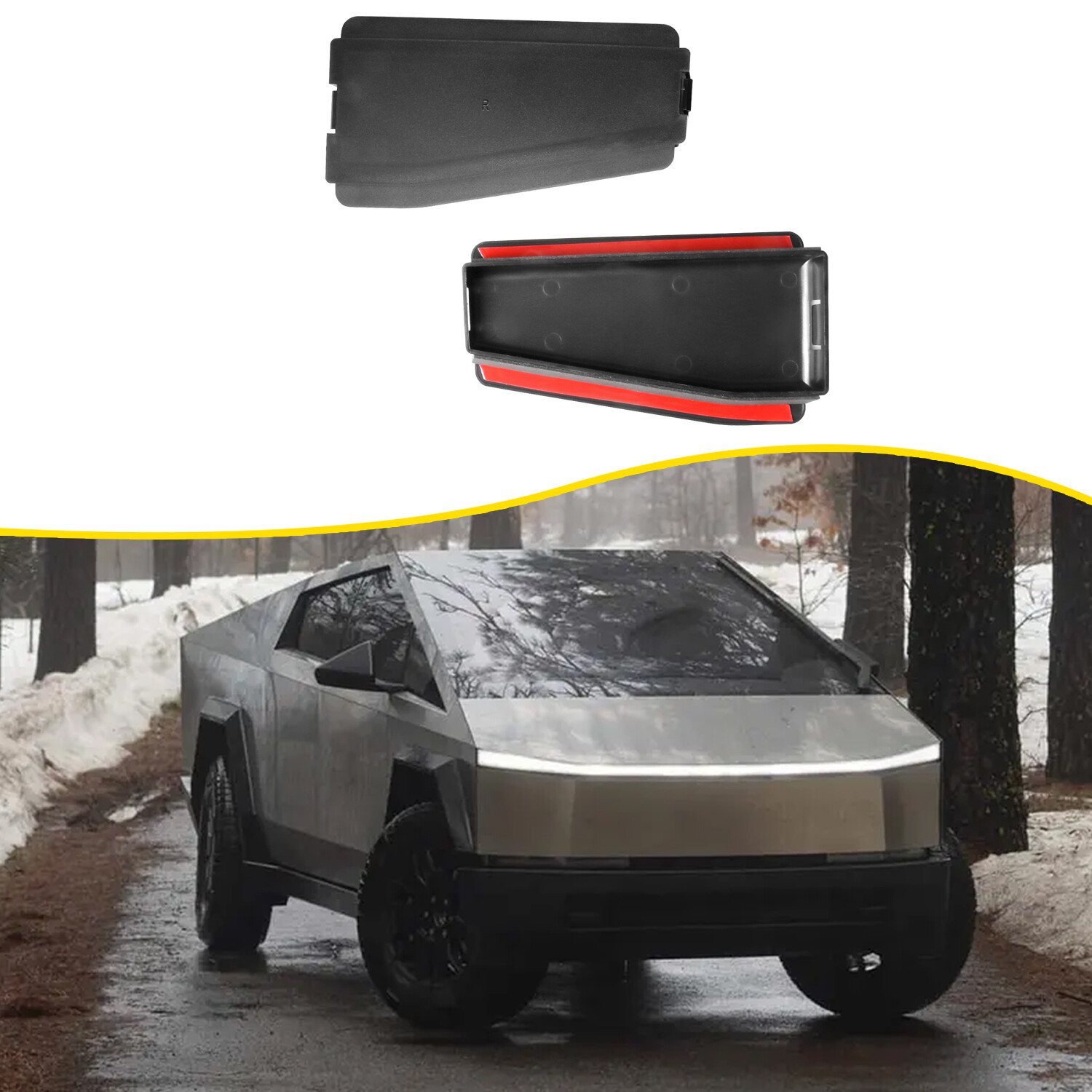 For Tesla Cybertruck 24+ Front Door Handle Inserts Storage Box Black ...