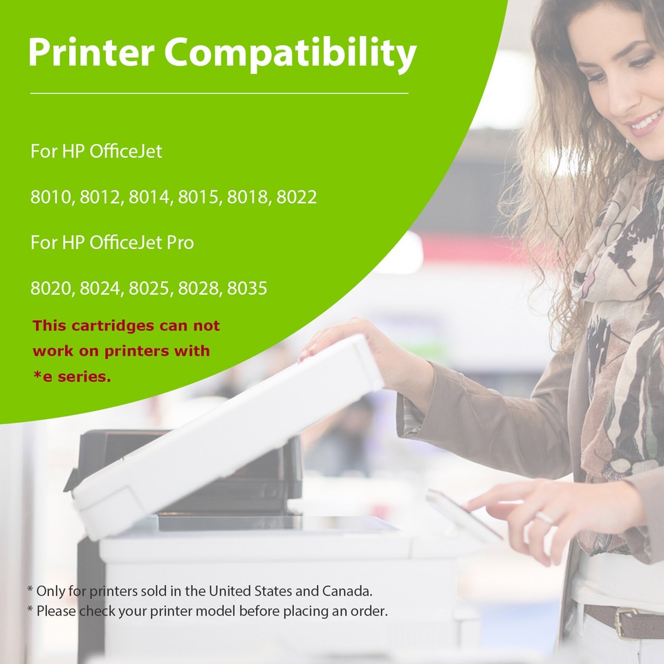 4Pk 910XL Ink Cartridge | Works with HP OfficeJet 8010, 8020 Series ...