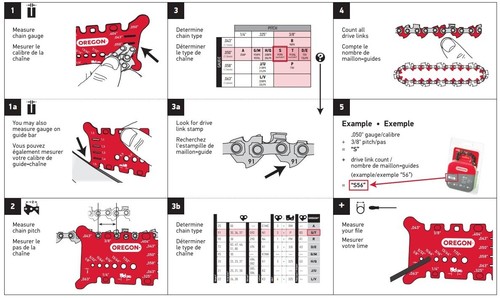 Oregon 556418 Chainsaw Bar and Chain Measuring Tool,Red | eBay