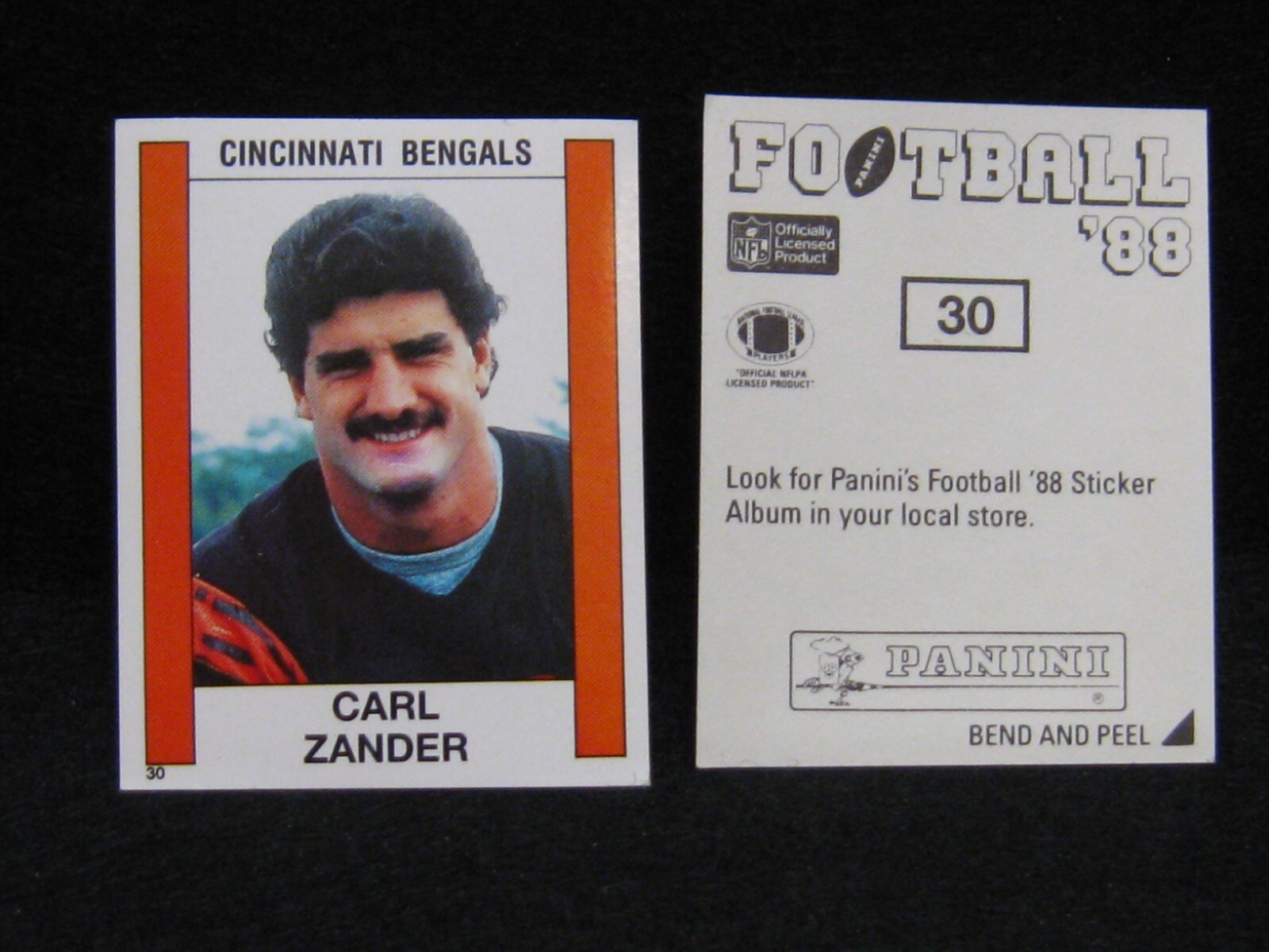 1988 Carl Zander Cincinnati Bengals Panini Sticker #30 | eBay