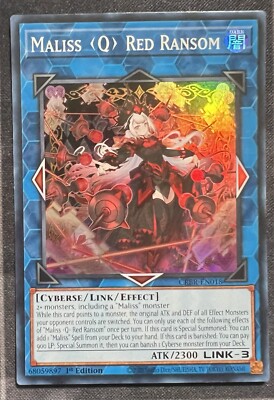 Maliss Q Red Ransom 1st Edition Super Rare CRBR-EN018 Yu-Gi-Oh! | eBay