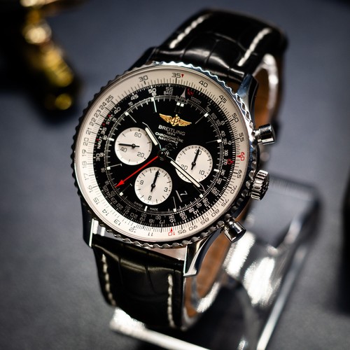 Mint Breitling Navitimer Exhibition Case back with Box & Papers | eBay