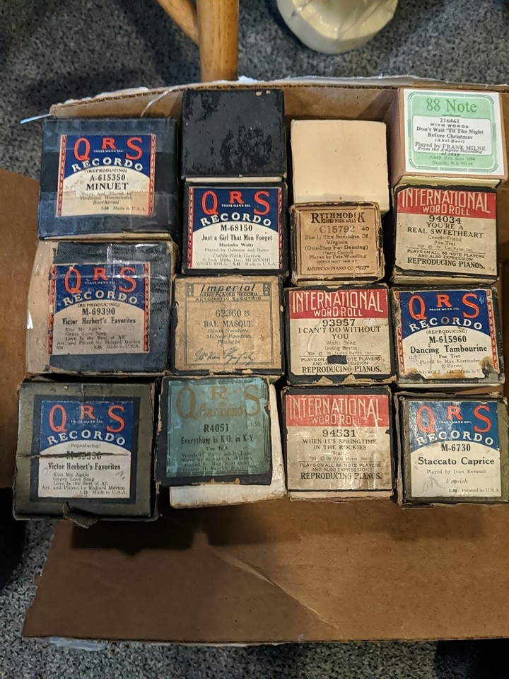 Lot of 15 Recordo Reproducing Player Piano Rolls, Nice Collection! Plus ...