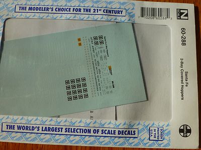 Microscale Decal N #60-288 ATSF Freight -Hopper - Covered - 2-Bay - 70 ...