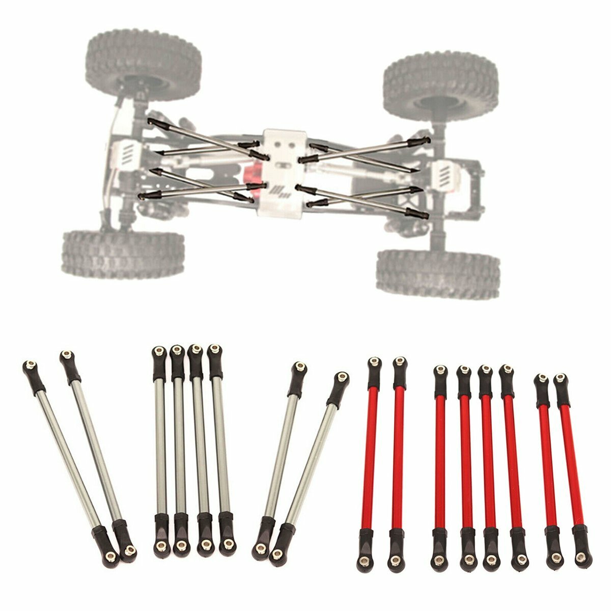 Metal Link Tie Rods Kit For 1/10 Axial SCX10 90046 90047 313MM ...