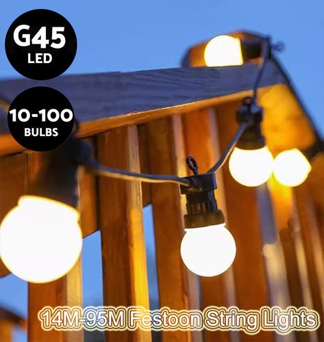14M-95M LED Festoon String Lights Bulbs Waterproof Connectable Outdoor ...