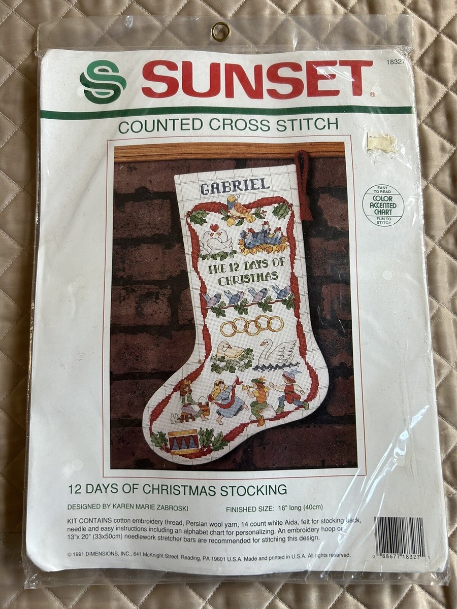 Stamped Cross Stitch Christmas Stocking Kits