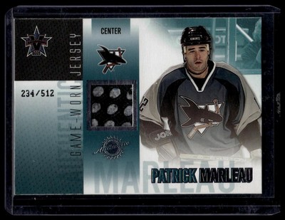 2002-03 Pacific Vanguard #40 Patrick Marleau Authentic Game-Worn ...